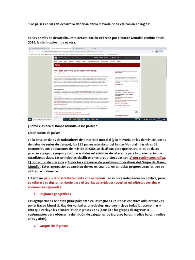 Los Países en Vías de Desarrollo Deberían Dar La Mayoría de Su ...