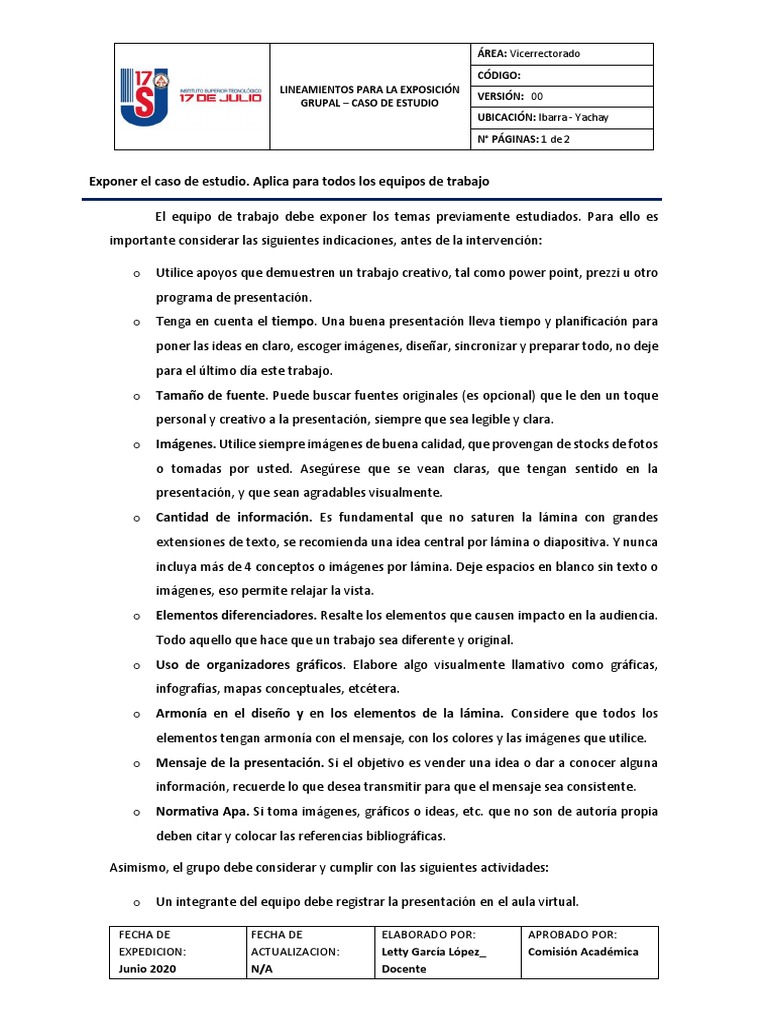 Directrices para Exposición | PDF