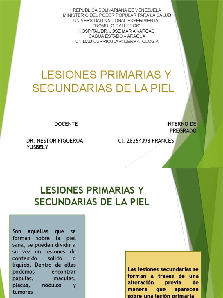 lesiones primarias y secundarias de piel | PDF | Dermatología ...