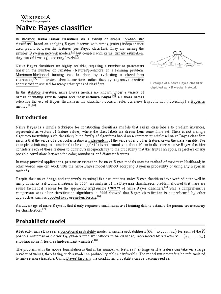 Naive Bayes Classifier | PDF | Statistical Classification | Statistics