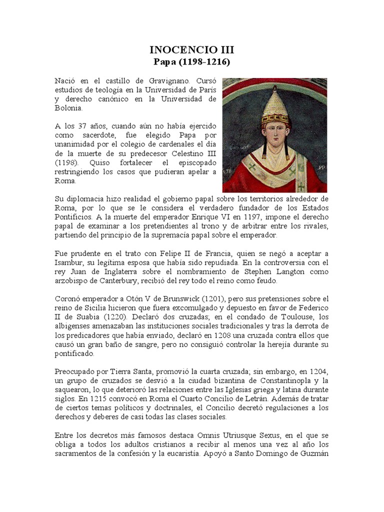 Inocencio Iii | Descargar gratis PDF | Iglesia Católica