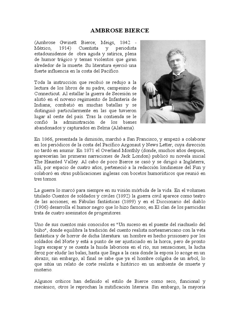 Ambrose Bierce | PDF | Ambrose Bierce