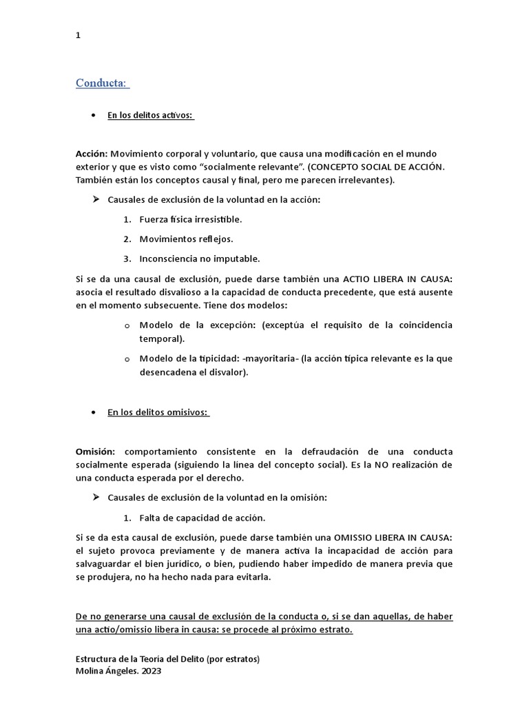 Estructura de La Teoría Del Delito | PDF | Intención (Derecho Penal ...