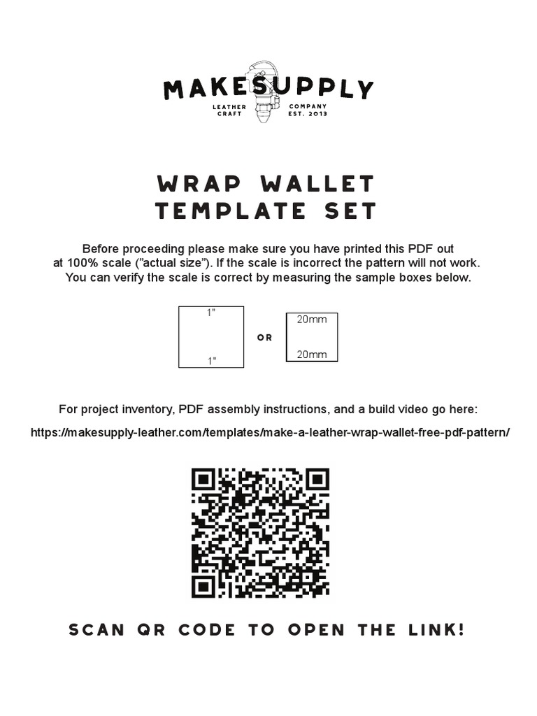 Makesupply Wrap Wallet Pattern A4 Print Only | PDF