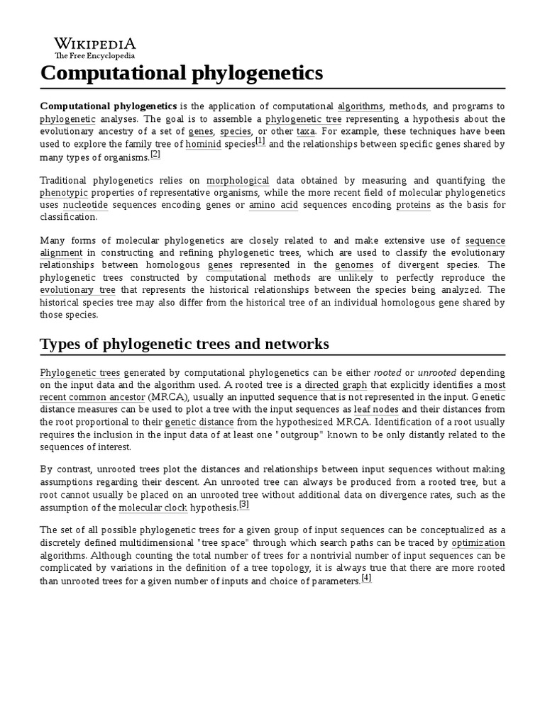 Computational Phylogenetics | PDF | Phylogenetic Tree | Molecular Phylogenetics