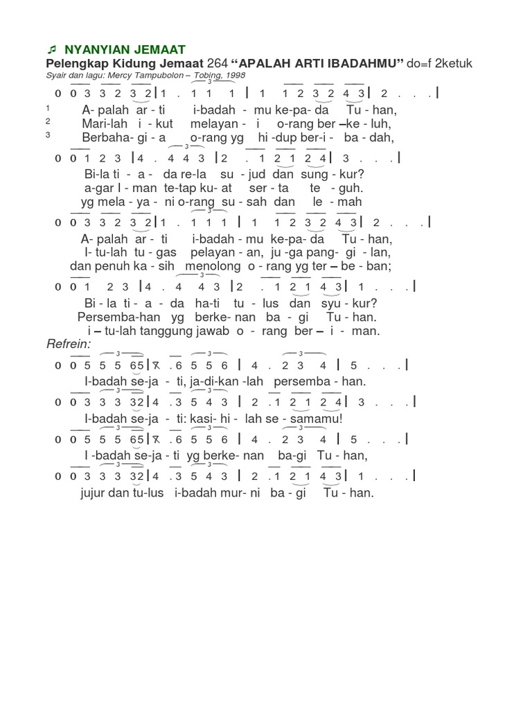 PKJ No 264 Apalah Arti Ibadahmu | PDF | Kajian Bahasa Asing
