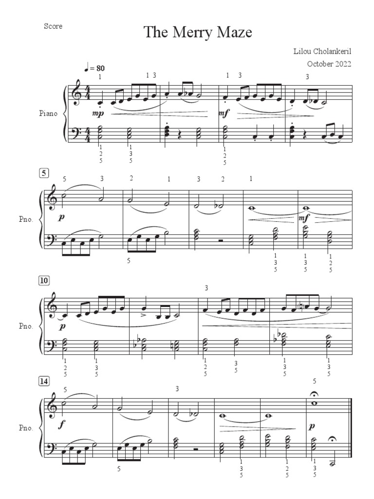 Piano Sheet for The Merry Maze | PDF