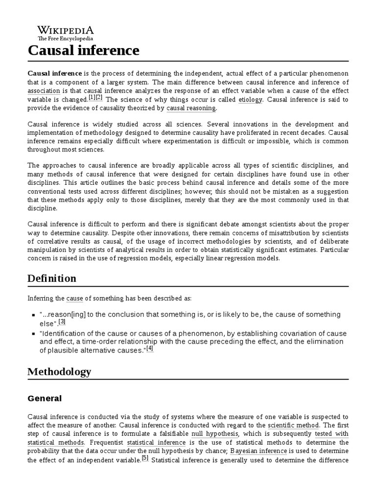 Causal Inference | PDF | Causality | Observation