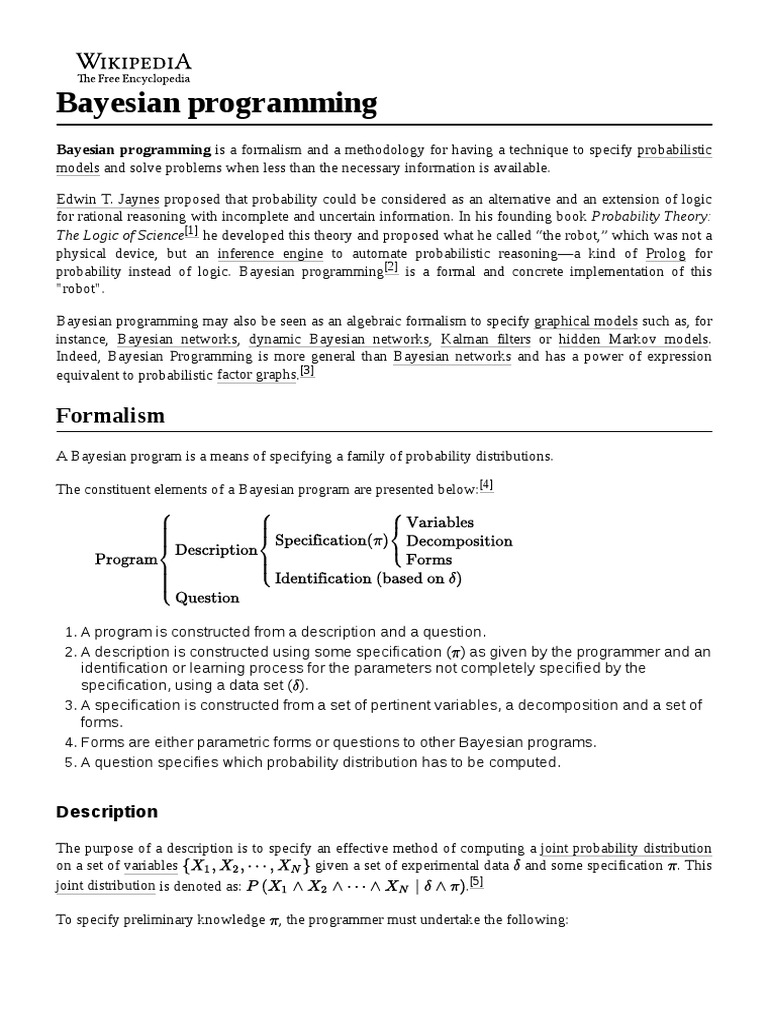 Bayesian Programming Explained | PDF | Probability Theory | Statistics
