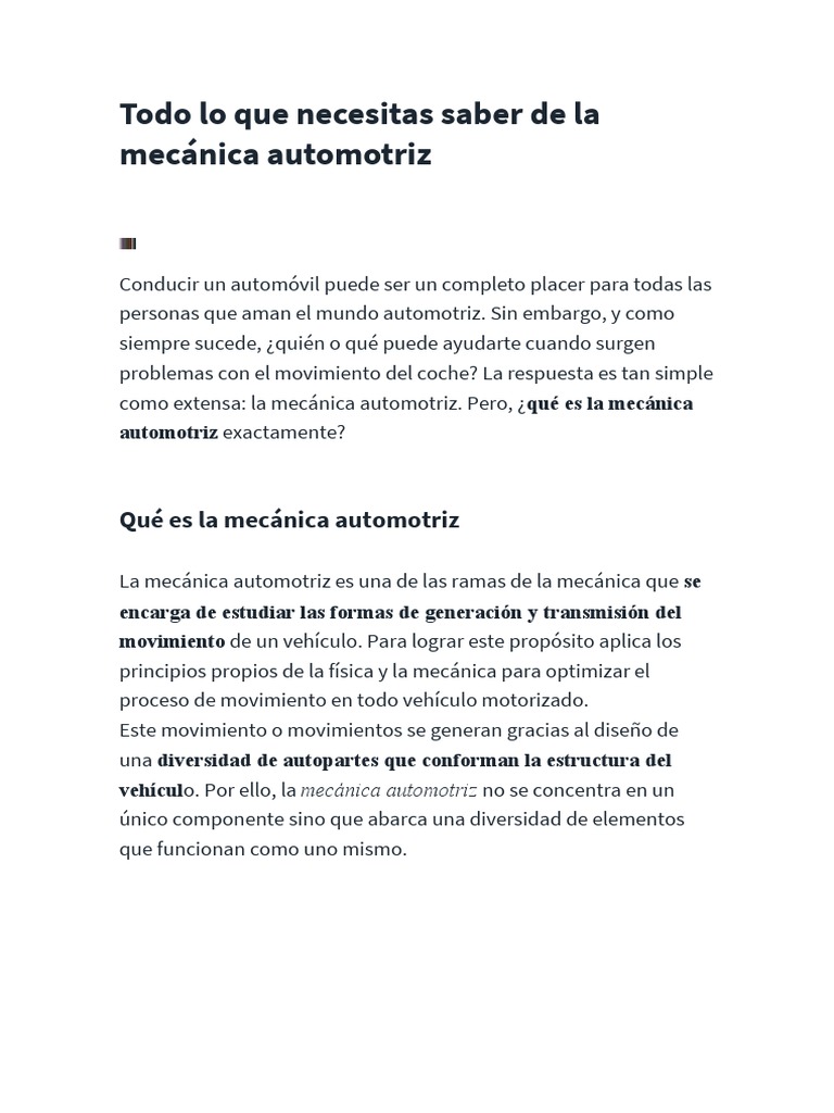 Mecanica Automotriz | PDF | Coche | Motores