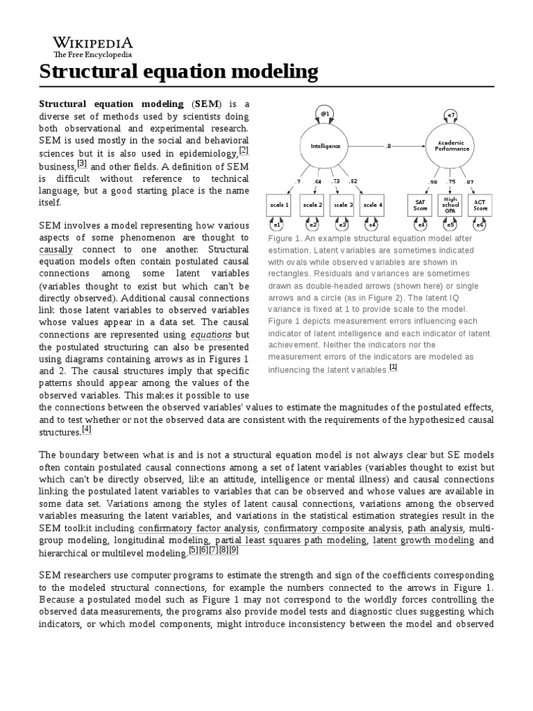 Structural Equation Modeling | PDF | Structural Equation Modeling | Statistical Theory