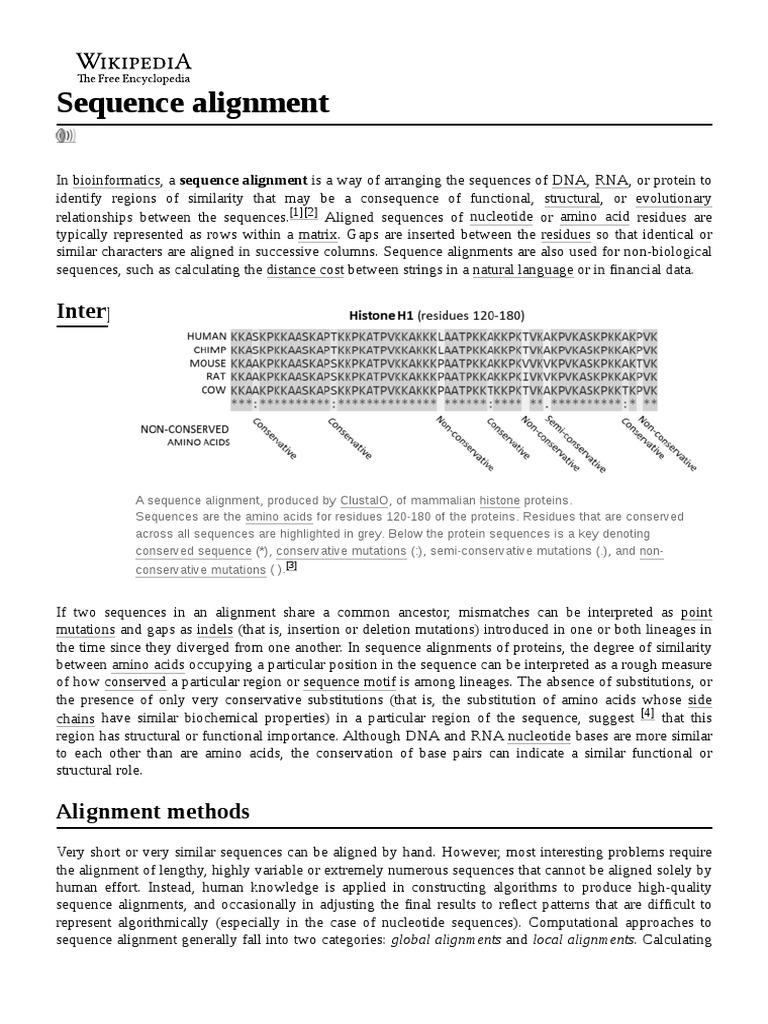Sequence Alignment | PDF | Sequence Alignment | Nucleic Acid Sequence Sequence Alignment | PDF | Sequence Alignment | Nucleic Acid Sequence