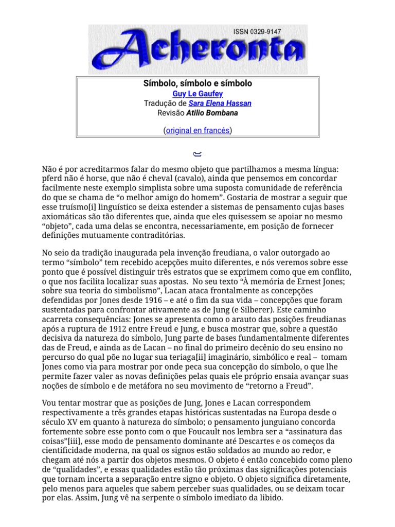 Guy Le Gaufey - _Símbolo, símbolo e símbolo_ - Acheronta 30 (Abril 2018 ...