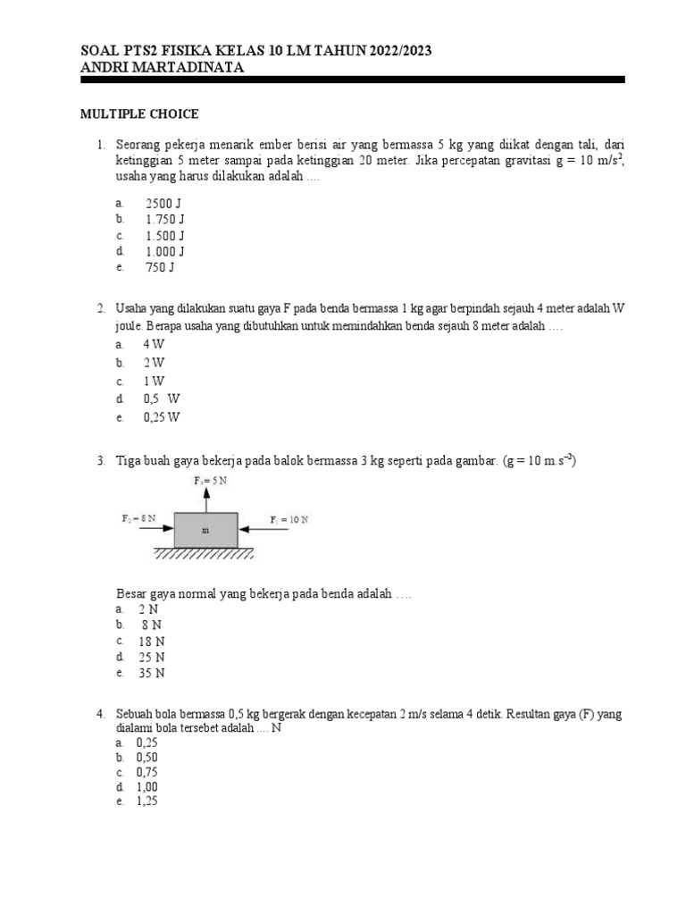 Pas 2 Fisika 10 Ips LM 2223 Uh2 | PDF