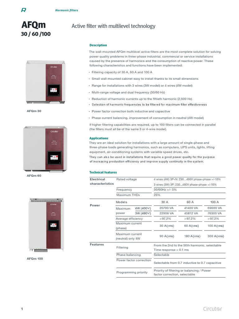 Active Filter Wall Mounted - 30-60-100 Ampere | PDF | Computer ...