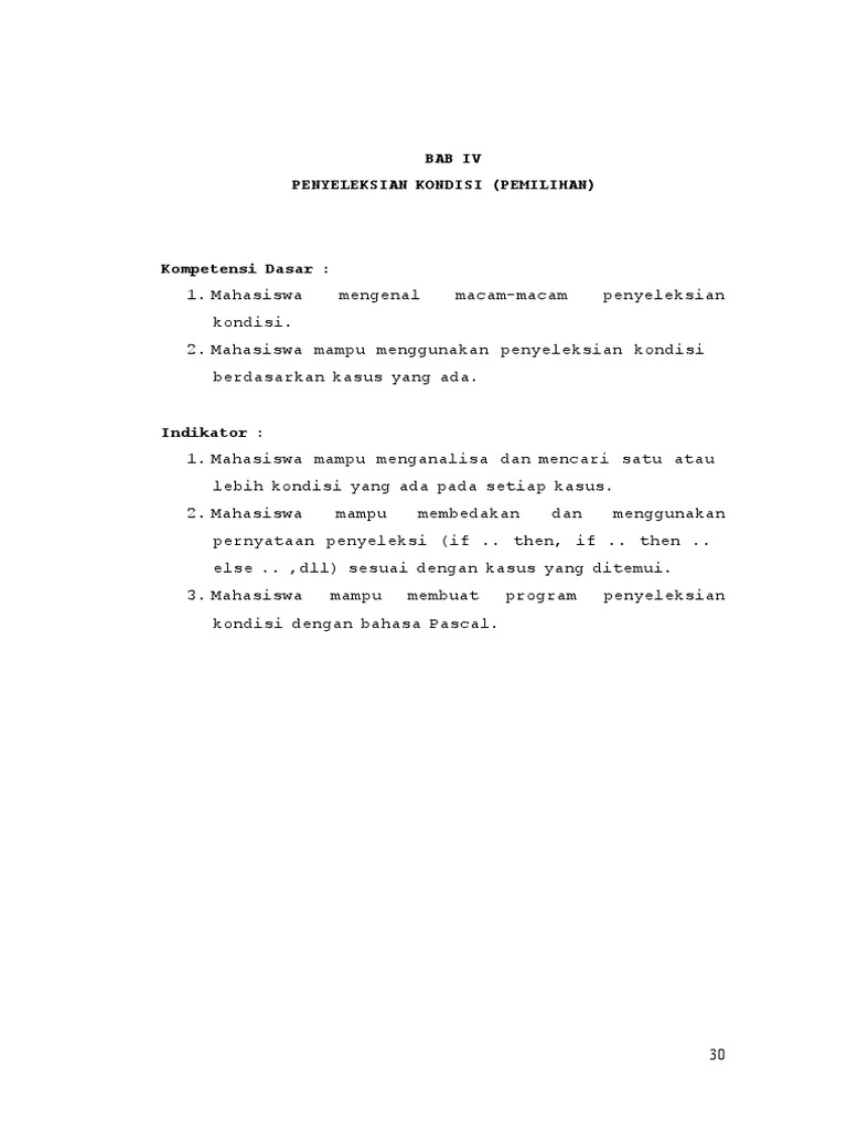 Bab 4 Penyeleksian Kondisi | PDF