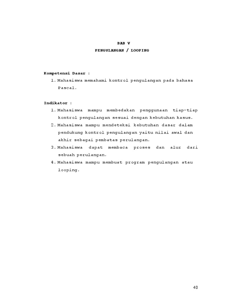 Looping Pascal untuk Mahasiswa | PDF | Seni & Disiplin Bahasa | Komputer