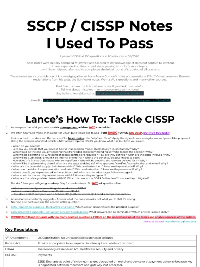 Key Tables, Charts and Flows For SSCP - CISSP | PDF | Radius | Cybercrime