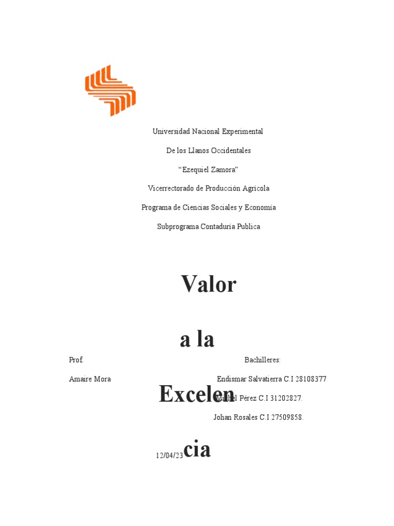 Valor A La Excelencia | PDF