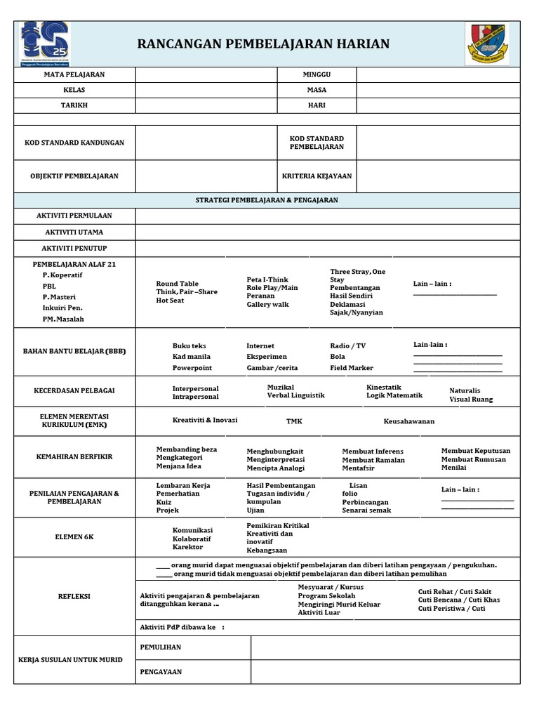 Templet RPH Kosong | PDF