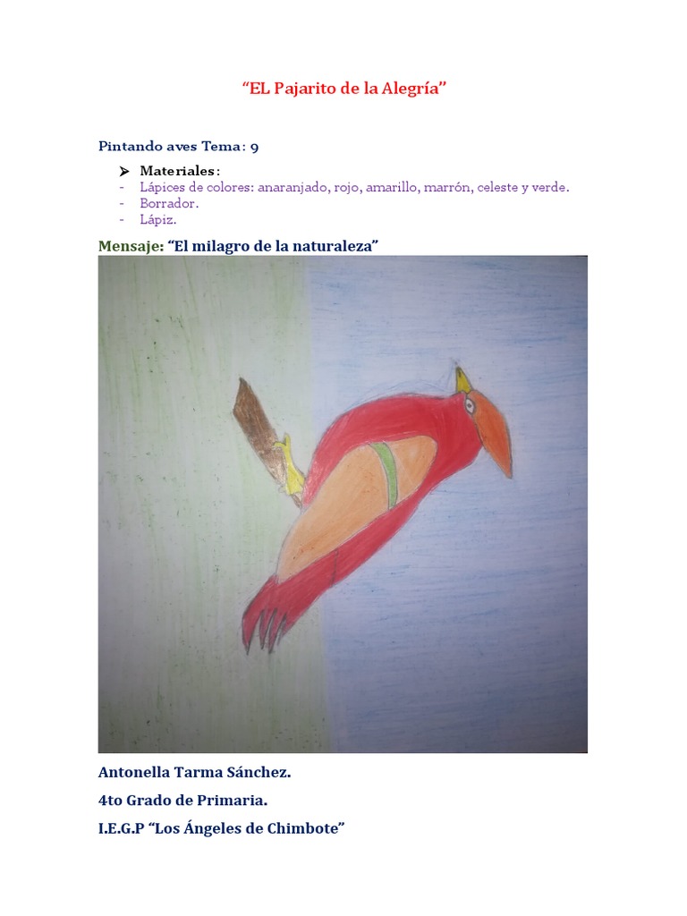 EL Pajarito de La Alegría | PDF | Libros para adolescentes