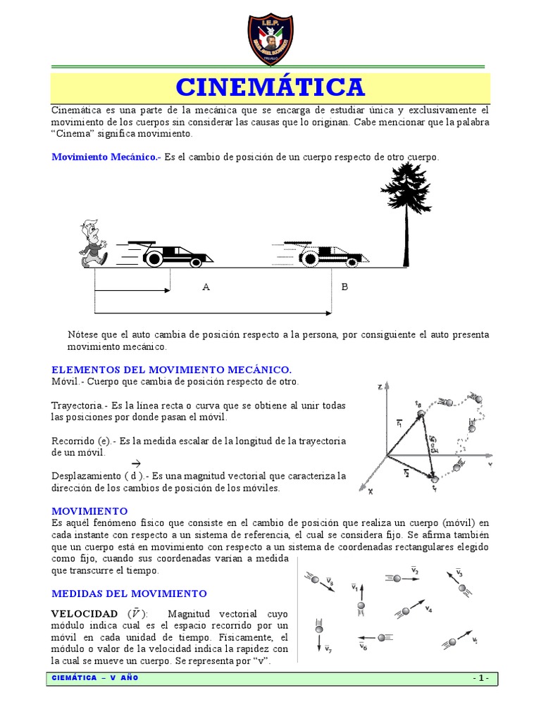 Cinemática 4to y 5to Año - Clase | PDF | Velocidad | Aceleración