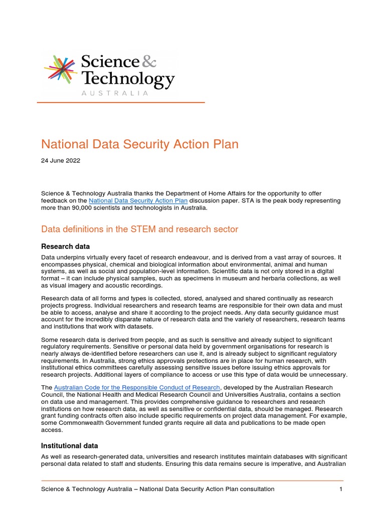 Sta Submission Data Security Action Plan Web Pdf Computer Security Security