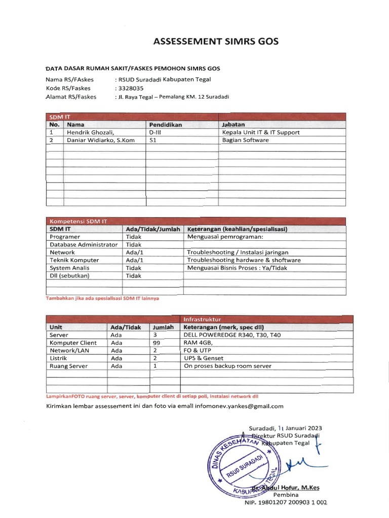 Assesment SIMRS GOS | PDF