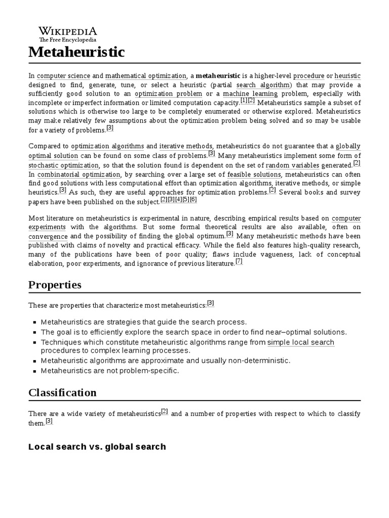 Metaheuristic | PDF | Metaheuristic | Systems Theory