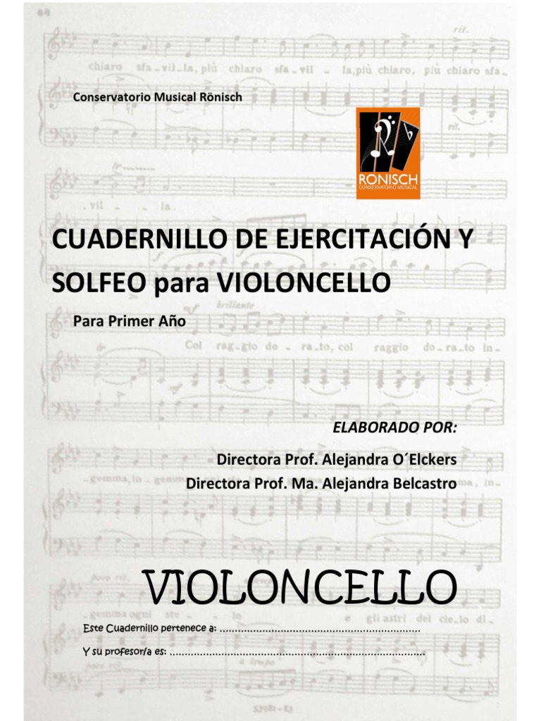 Cuadernillo de Ejercitación y Solfeo - 1°año - VIOLONCELLO | PDF | Acorde (Música) | Escala (música)