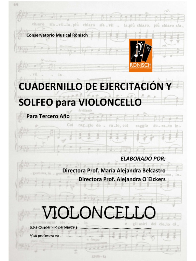 Cuadernillo de Ejercitación y Solfeo - 3°año - VIOLONCELLO | PDF ...