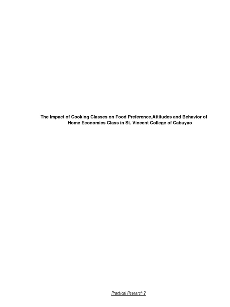 Impact of Cooking Classes on Food Choices | PDF | Survey Methodology ...