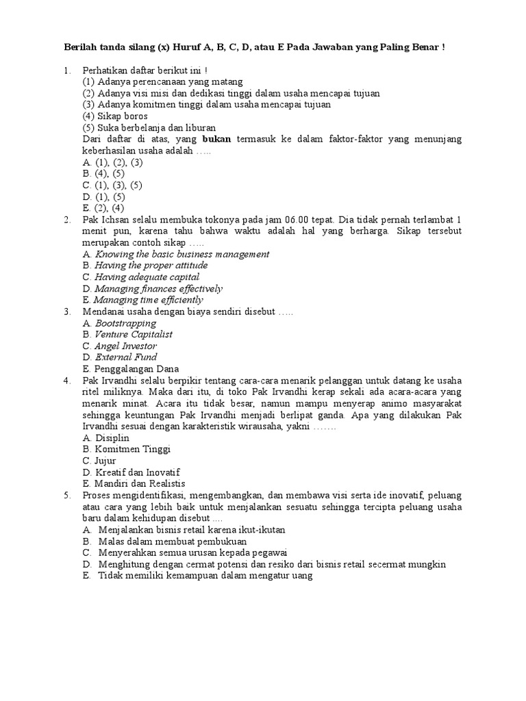 Latihan Soal PKK | PDF