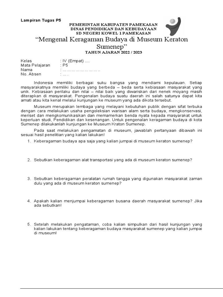 Lampiran Tugas P5 | PDF | Seni