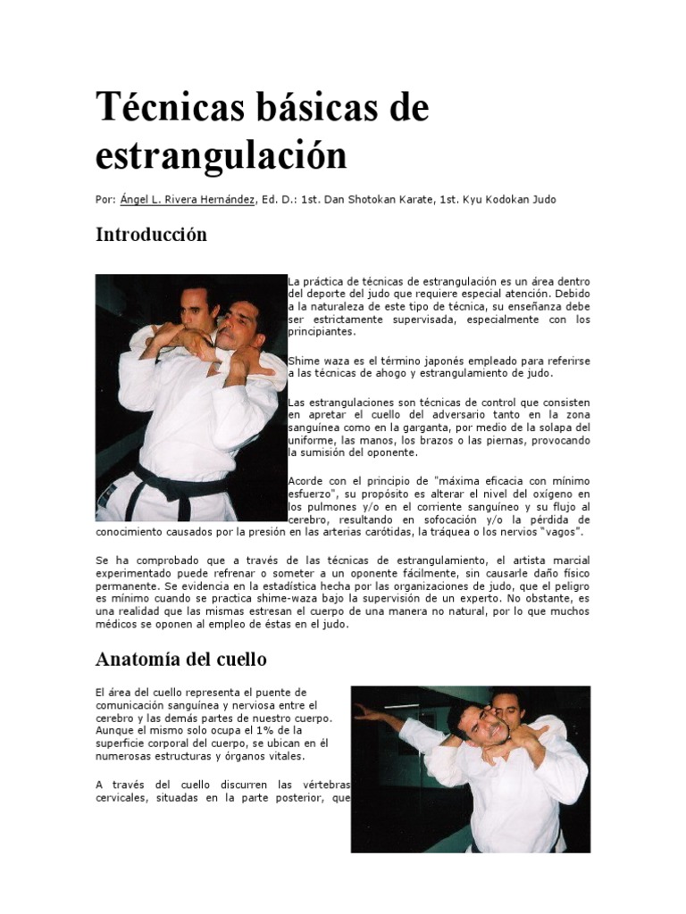 Técnicas Básicas de Estrangulación | PDF | Judo | Mano