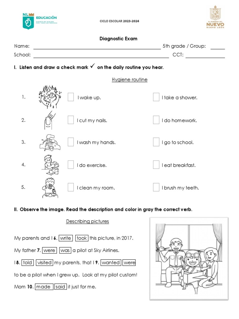 Páginas de 5th - Grade - Diagnostic - Exam | PDF | Language Arts ...