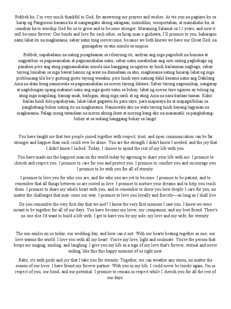 Wedding Vows Ko | PDF