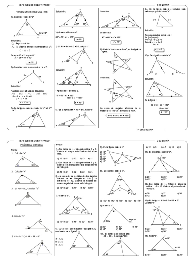 Triangulos Ejercicios Descargar Gratis Pdf Triángulo Geometría