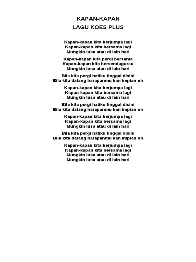 Kapan-Kapan Koes Plus | PDF