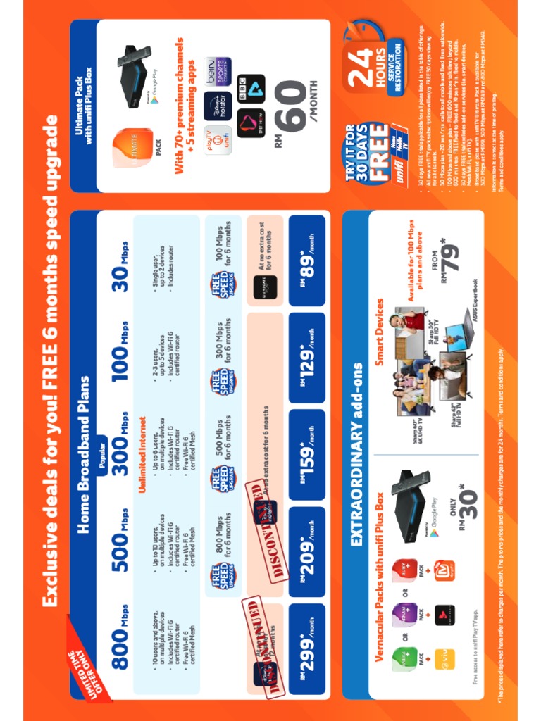 Unifi Consumer Package Leaflet ExtraordinarySpecialValue Eng | PDF