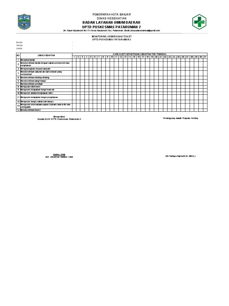 Monitoring Kebersihan Toilet | PDF