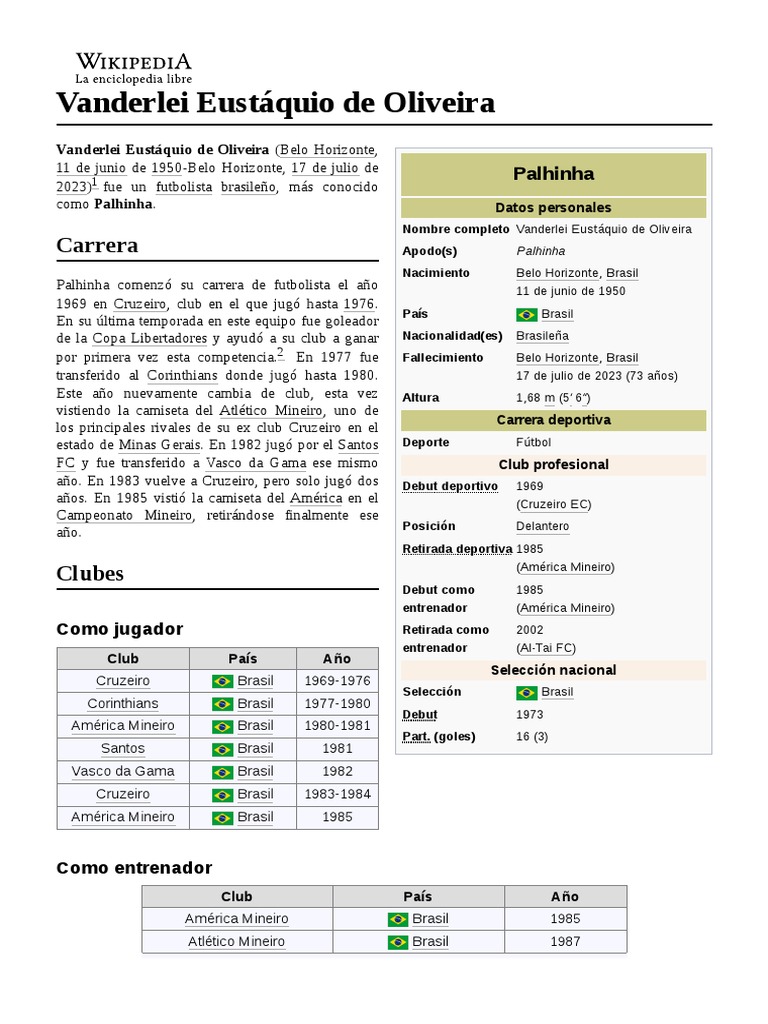 Vanderlei Eustáquio de Oliveira | PDF | Asociación de clubes de fútbol | Asociación de Futbol