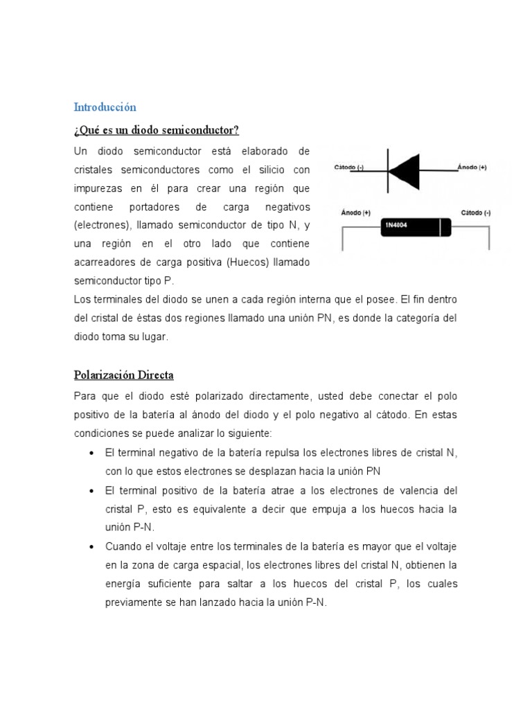 Prácticas de Diodos Semiconductores | PDF | Unión PN | Diodo