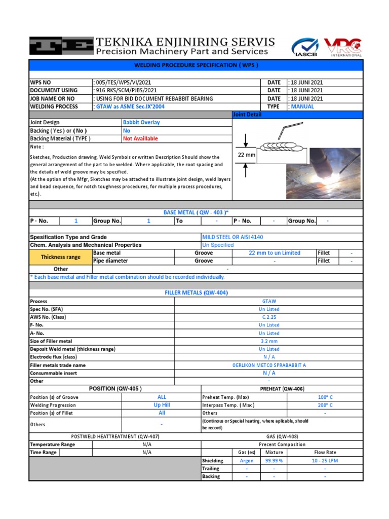Ii. 5 Tes - WPS Rebabbit Bearing Pltu Tembilahan | PDF | Construction ...