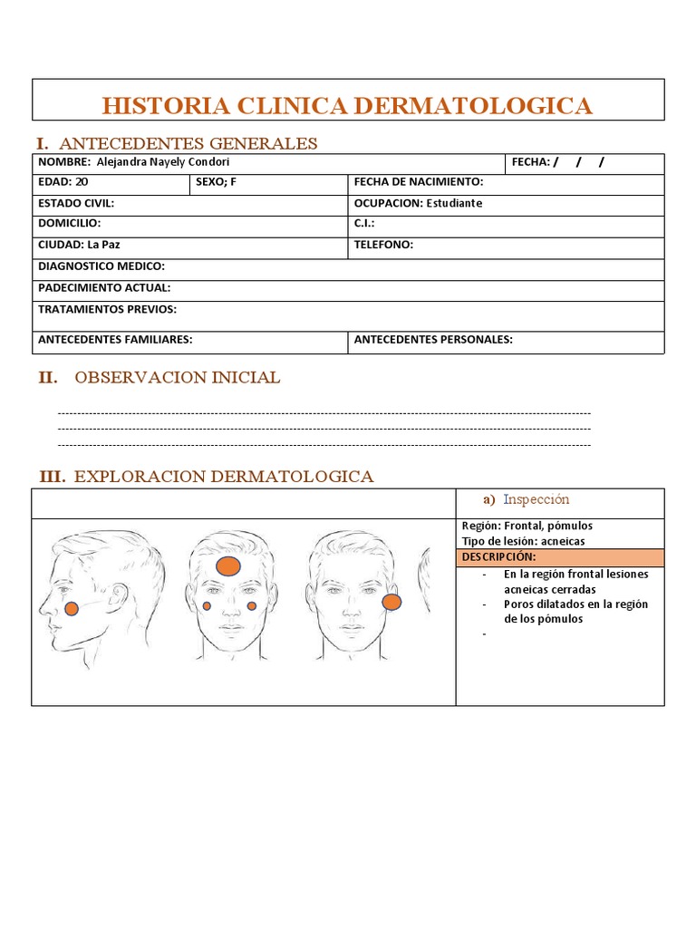 Historia Clinica Dermatologica | Descargar gratis PDF | Medicina CLINICA | Enfermedades y ...