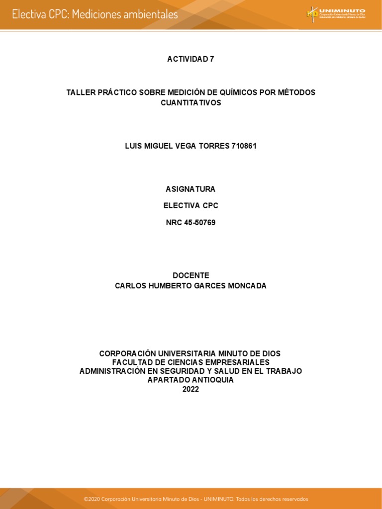 Actividad 7 - Electiva CPC | PDF | Contaminación | Ventilación (Arquitectura)