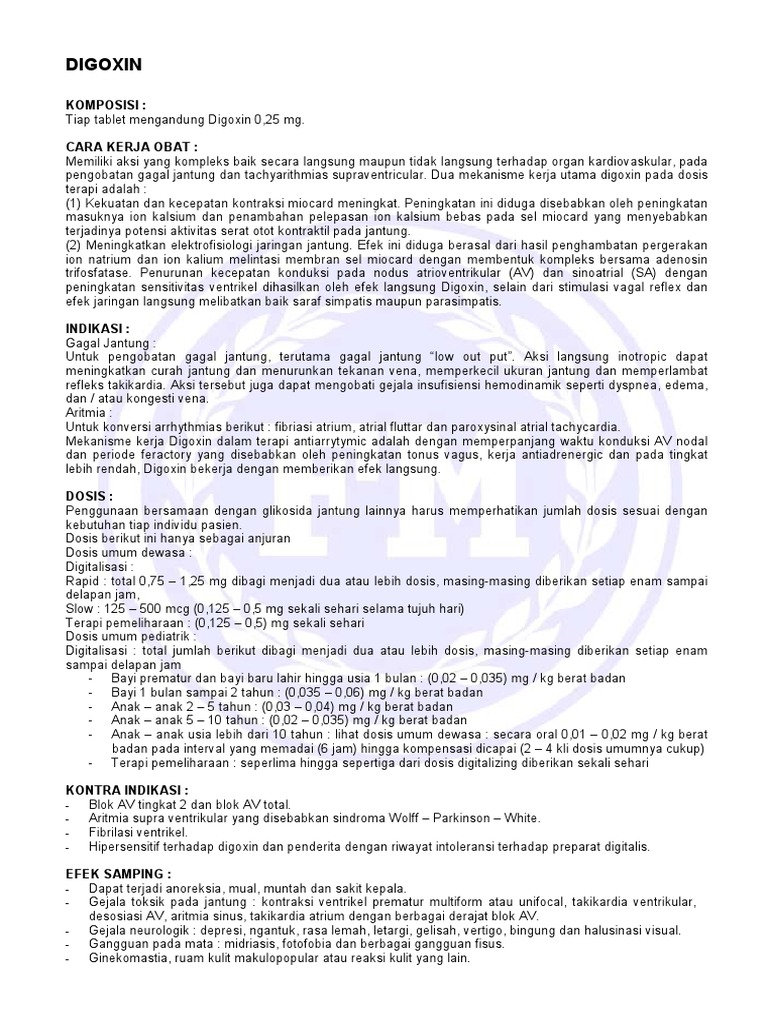 Brosur Digoxin Tablet | PDF