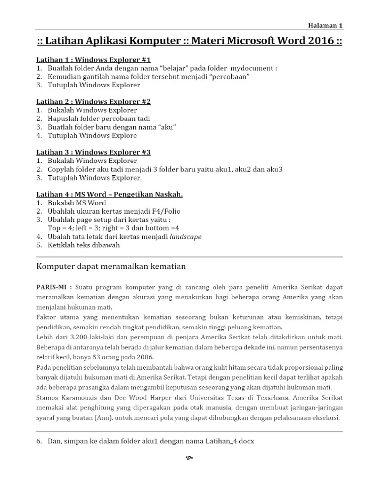 Materi Microsoft Word 2016 | PDF
