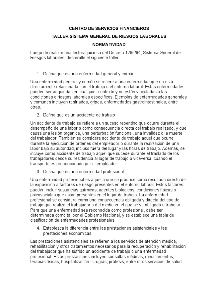 SST Taller | PDF | Pensión | Derecho laboral