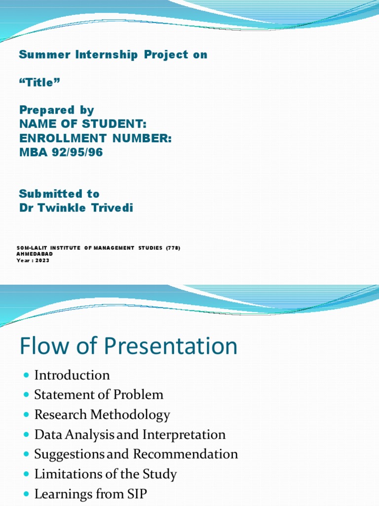 Format For Power Point Presentation For SIP 2023 | PDF